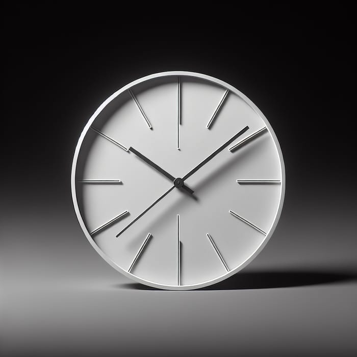 Minimalist White Circle Clock - Sleek Timekeeping | AI Art Generator ...