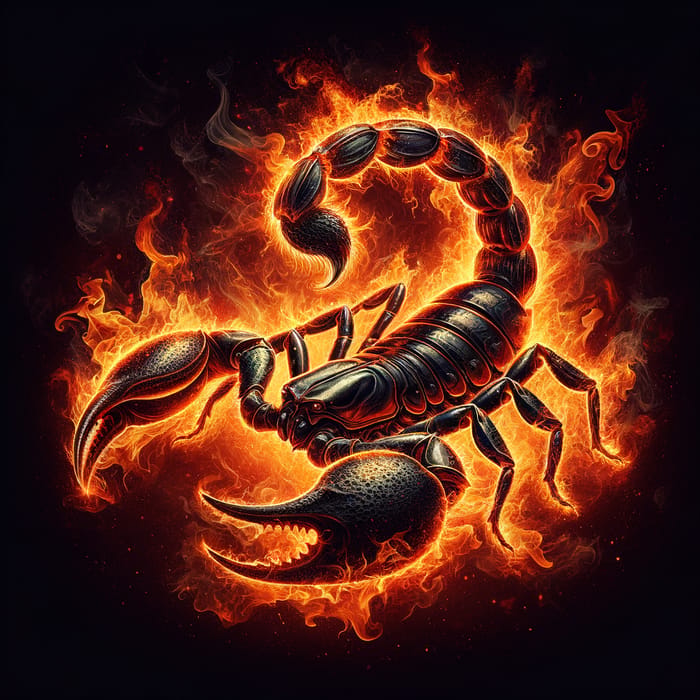 Scorpion in Flames: Nature's Fiery Predator | AI Art Generator | Easy ...