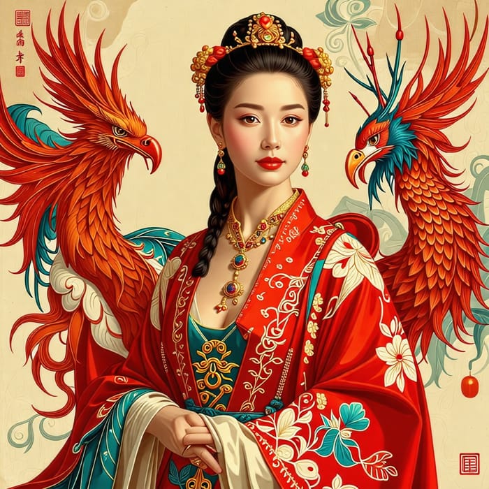 Ancient Chinese Empress in Phoenix Robe | AI Art Generator | Easy-Peasy.AI