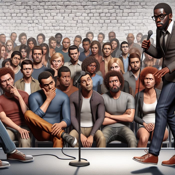 Black Comedian Engages Urban Audience with Humor | AI Art Generator ...
