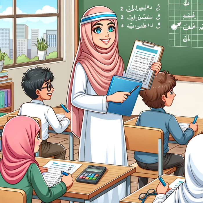 Middle Eastern Student Correcting Classmates' Papers | AI Art Generator ...