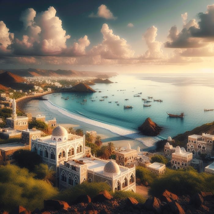 Tranquil Aden Yemen: Majestic Sea Vista & Coastal Beauty | AI Art ...
