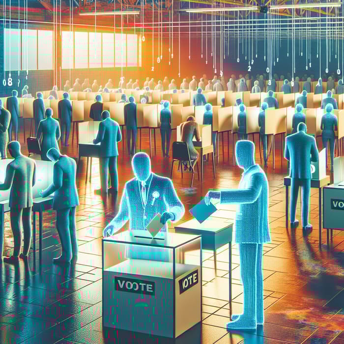 Political Scene with Voters, Ballot Boxes, and Voting Public | AI Art ...