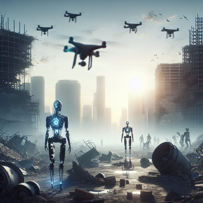 Impact of Artificial Intelligence on Humanity: A Post-Apocalyptic Scenario | AI Art Generator ...