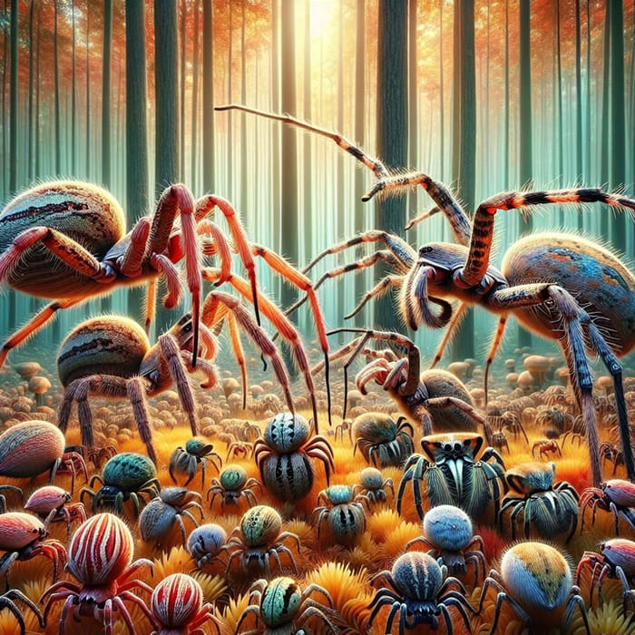 Spiders' Touch: Fascinating Communication in the Vibrant Forest | AI ...