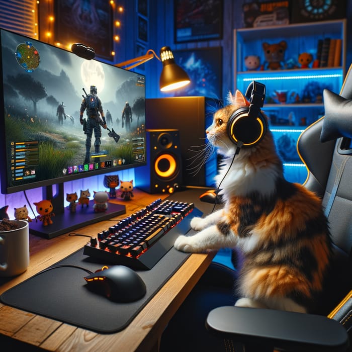 Gamer Cat: The Ultimate Gaming Companion | AI Art Generator | Easy-Peasy.AI