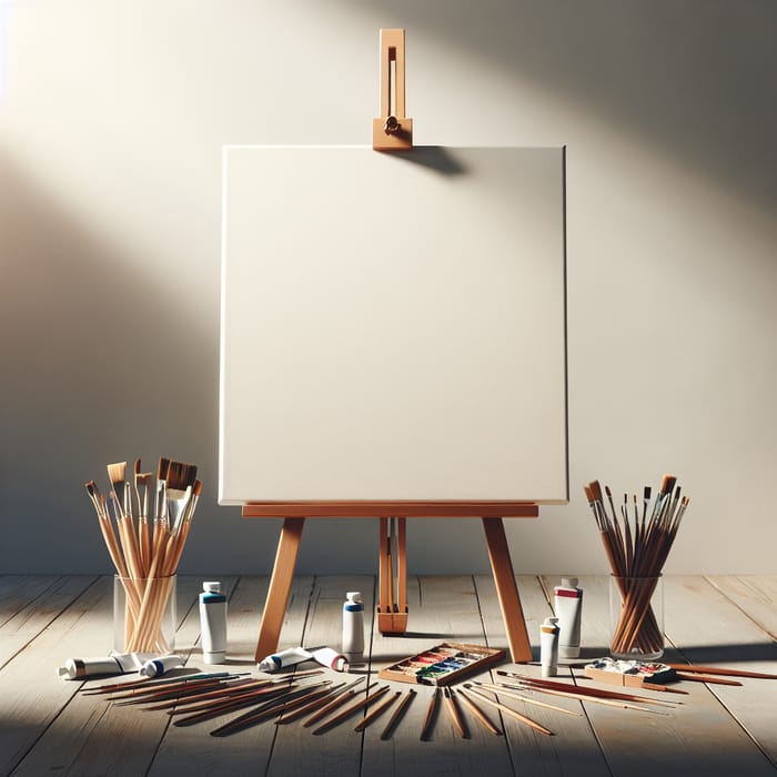 Creative Potential | Untouched Canvas & Paintbrushes | AI Art Generator ...