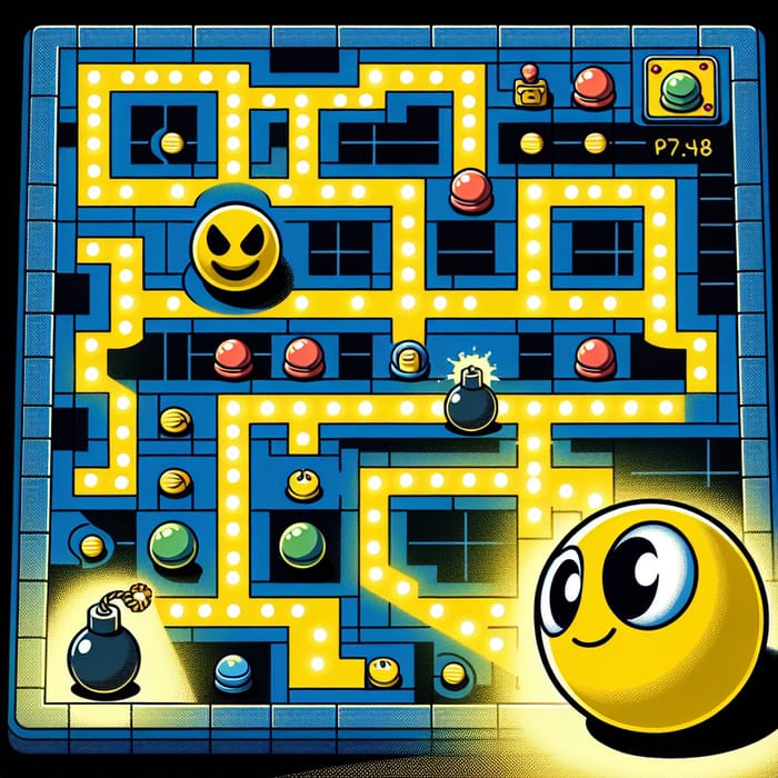 PacMan vs Bomberman: Epic Face-Off Art | AI Art Generator | Easy-Peasy.AI