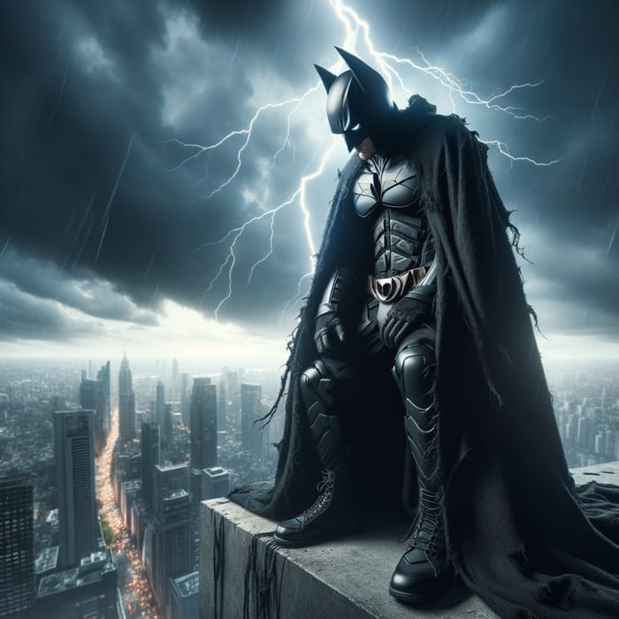 Batman in Sorrowful Solitude | AI Art Generator | Easy-Peasy.AI