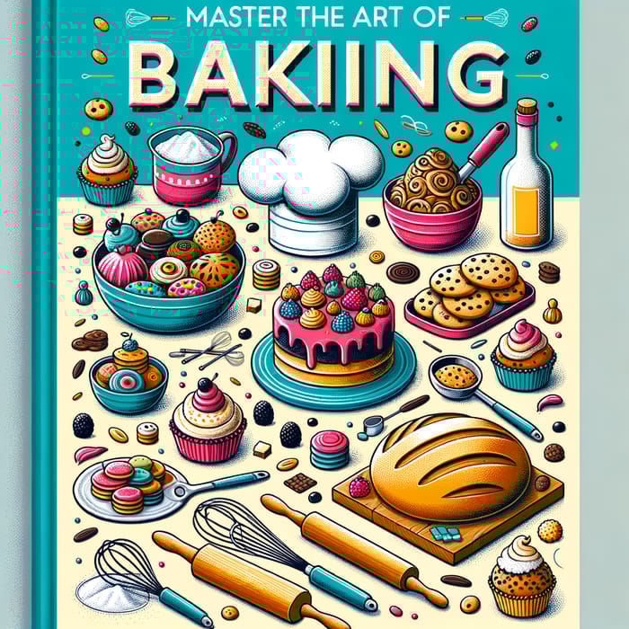 Colorful Mix of Baked Goods - Baking Course Book Cover Design | AI Art ...