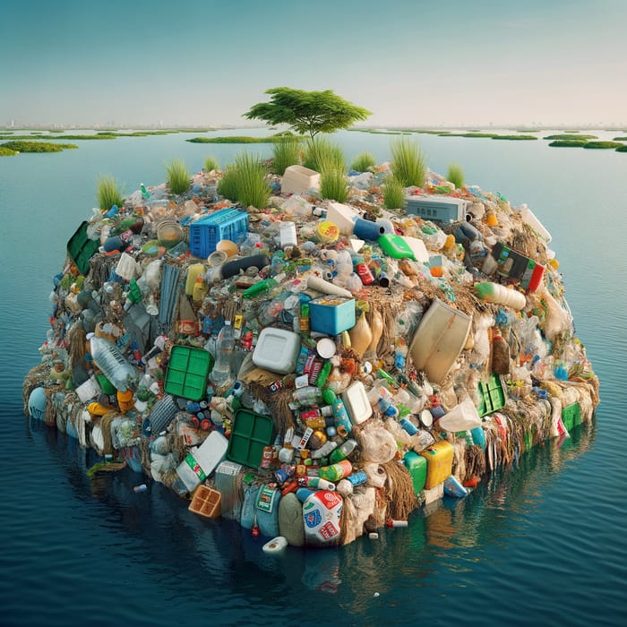 Innovative Floating Island from Trash Found in Lagos Lagoon | AI Art ...