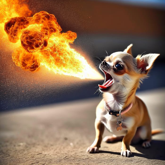 Chihuahua Fire Spitter: Tiny But Fierce | AI Art Generator | Easy-Peasy.AI