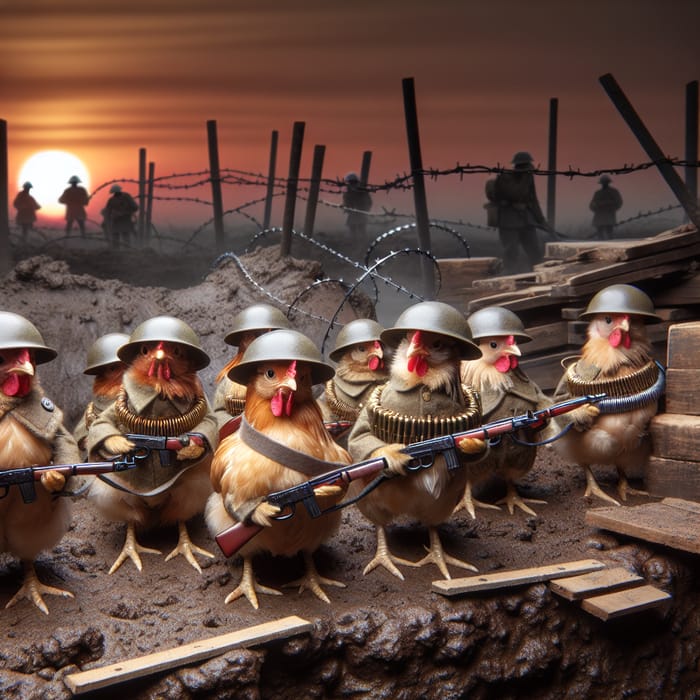 Chickens in WWI Battle - Authentic Miniature Uniforms | AI Art ...