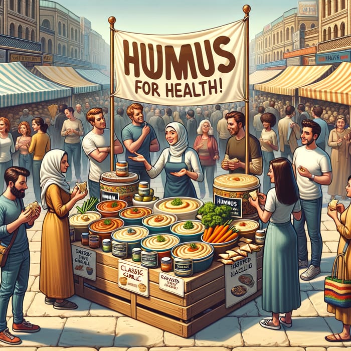 Experience a Vibrant Hummus Market Scene | Choose from Classic to Spicy ...