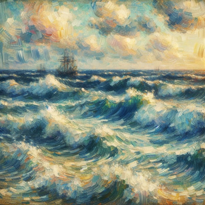 Impressionist Ocean | Vibrant Waves & Brushstrokes | AI Art Generator | Easy-Peasy.AI