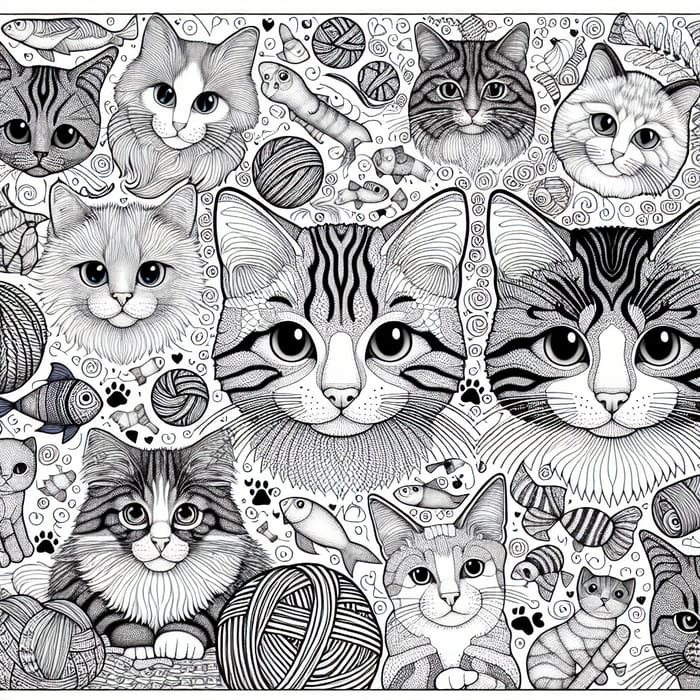 Cat Coloring for Adults: Relax with Intricate Designs | AI Art ...
