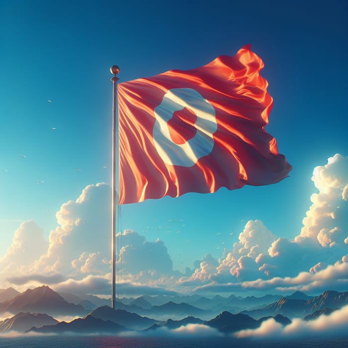 Bulging Flag Fluttering in the Wind | AI Art Generator | Easy-Peasy.AI