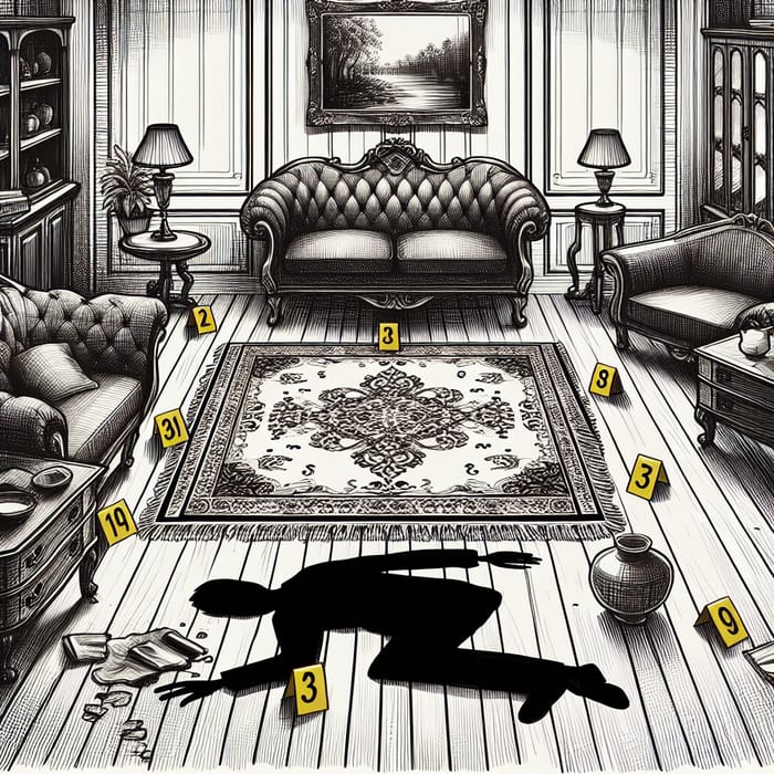 Crime Scene Floor Sketch | Pencil Drawing Analysis | AI Art Generator ...