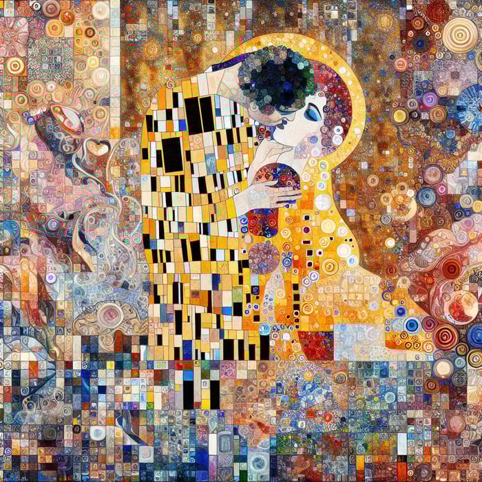 Vibrant Mosaic Artwork - Contemporary Masterpiece Inspired by Gustav ...
