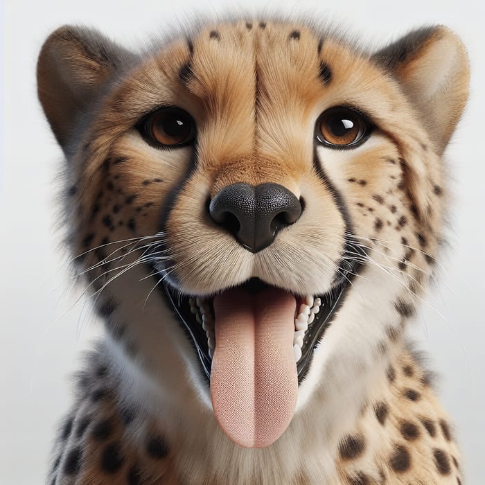 Friendly Cheetah Close-Up: Cute and Fluffy | AI Art Generator | Easy ...