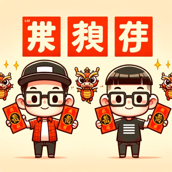 Joyful Year of the Dragon: Grand Start with Cartoon Characters | AI Art ...