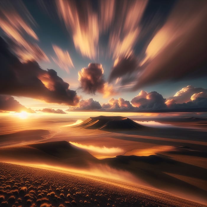 Plateau Sunrise with Dynamic Cloud Movements | AI Art Generator | Easy ...