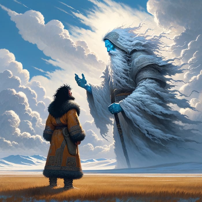 Tengri the Sky God in Conversation with a Mongolian Nomad | AI Art ...