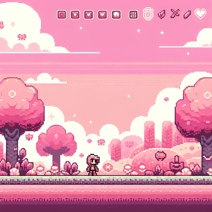 Pink Pixel Videogame Adventure | AI Art Generator | Easy-Peasy.AI