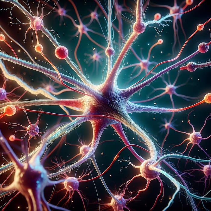 Colorful Neurons Synaptic Connections: Microscopic View | AI Art ...