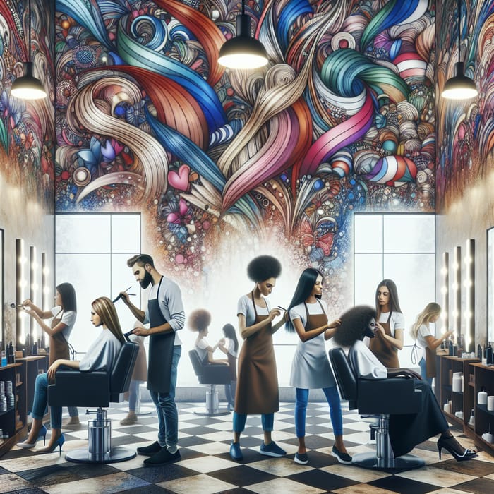 Modern Abstract Beauty Salon - A Vibrant Experience | AI Art Generator ...