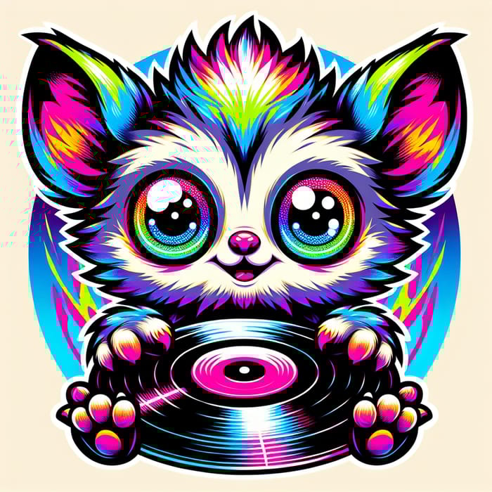 Psychedelic Cartoon Pikachu Holding Vinyl Record | AI Art Generator ...