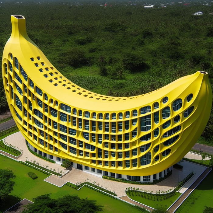 Banana-Shaped Building: Unique Architecture Design | AI Art Generator ...