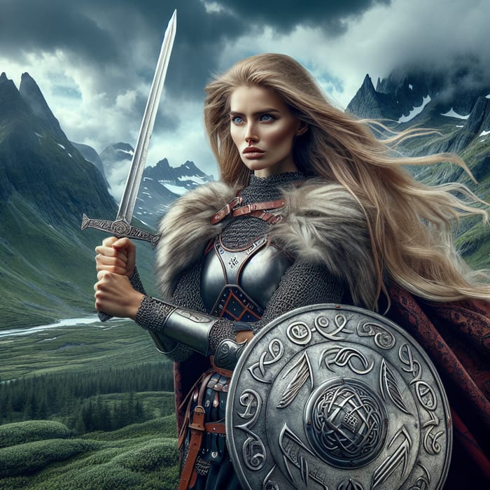 Stunning Valkyrie Warrior in Nordic Armor | AI Art Generator | Easy ...