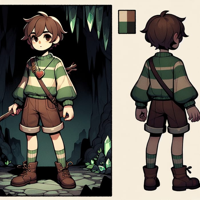 Chara Character - Green and Yellow Outfit in Underground Fantasy World ...