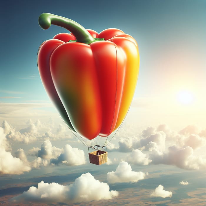 Bell Pepper Hot Air Balloon Ride Experience | AI Art Generator | Easy ...