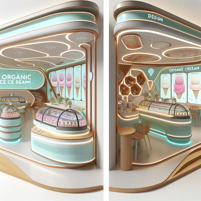 Futuristic Organic Ice Cream Shop Design | AI Art Generator | Easy-Peasy.AI