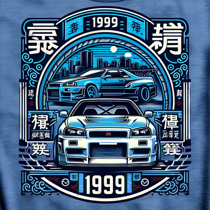 1999 Nissan Skyline GT-R R34 Sweatshirt Design - JDM Inspired | AI Art ...