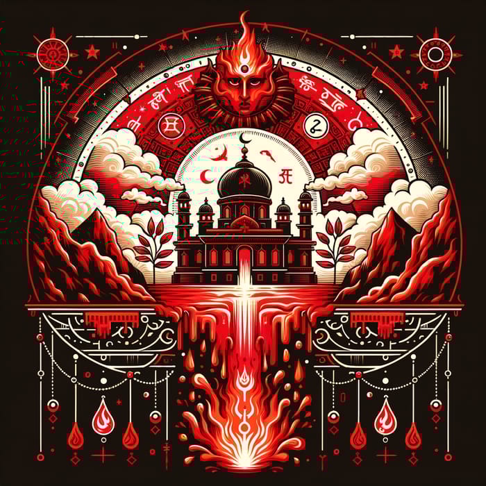 Red Sulphur Astrology Themed Attire Design | AI Art Generator | Easy-Peasy.AI