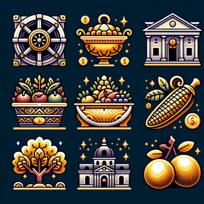 Icons Representing Wealth and Abundance | AI Art Generator | Easy-Peasy.AI