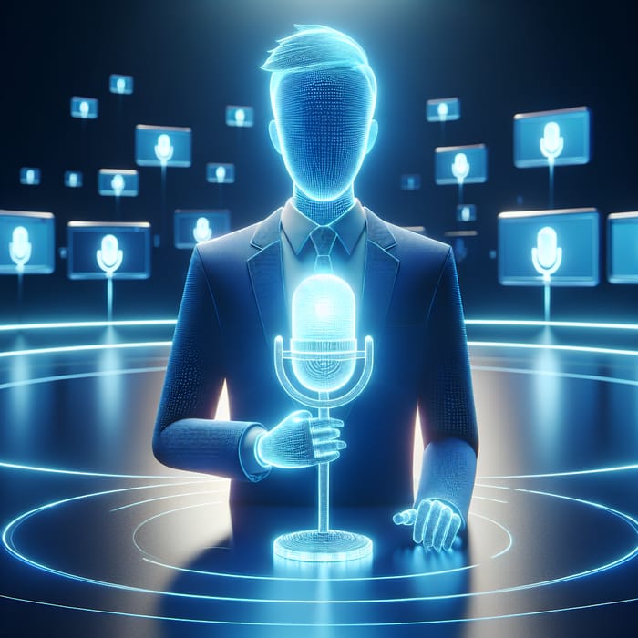 Digital Presenter in Virtual Broadcast | AI Art Generator | Easy-Peasy.AI