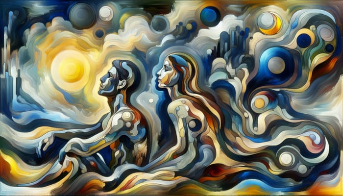 Melted Couple in Dreamlike Surrealistic Environment - Abstract ...