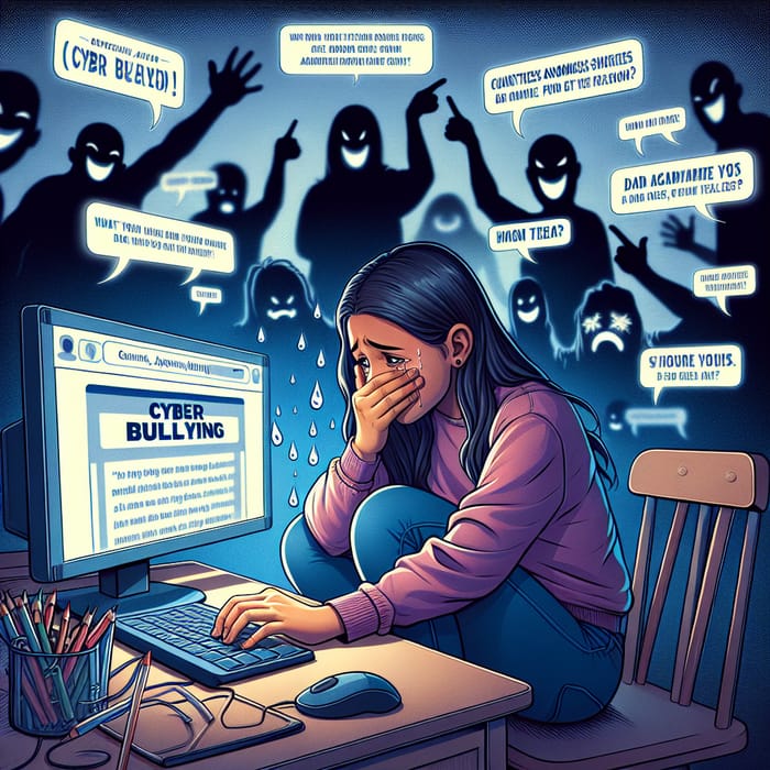 Empathy Against Cyber Bullying A Powerful Illustration AI Art