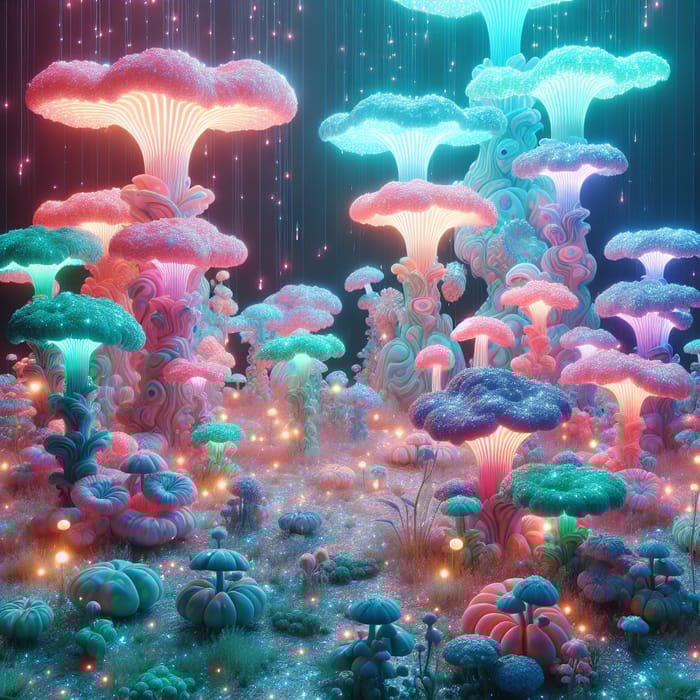 Enchanting Neon Flora Garden - Distinctive Acid Plants | AI Art ...
