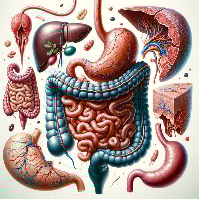 Detailed Human Digestive System Anatomy Illustration | AI Art Generator ...