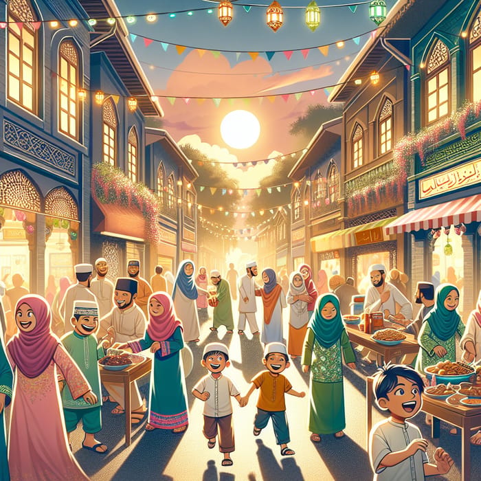 Eid al-Fitr Street Celebration: Multicultural Festive Joy | AI Art ...