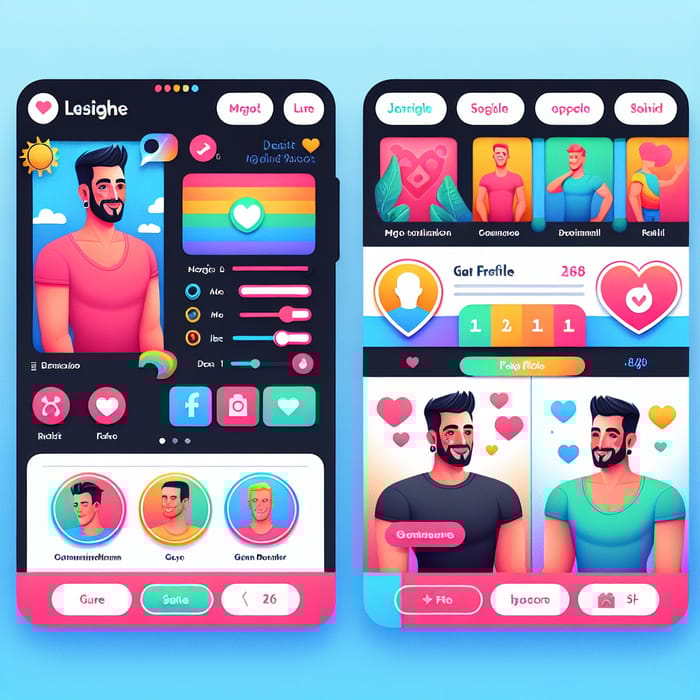 Modern Gay Dating App User Profile Design | AI Art Generator | Easy ...