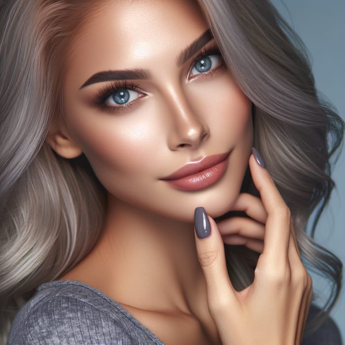 Stunning Gray-Haired Woman | AI Art Generator | Easy-Peasy.AI