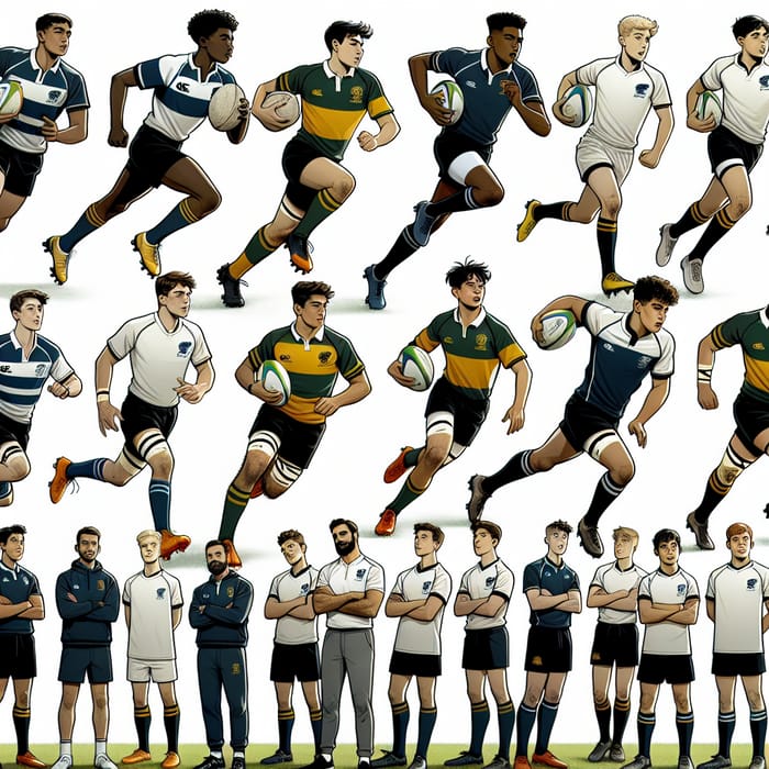 School Rugby Team in Action | AI Art Generator | Easy-Peasy.AI