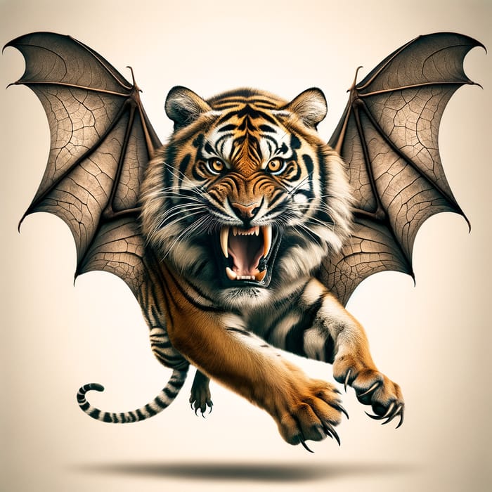Tiger Bat Fusion: Majestic Wildlife Harmony | AI Art Generator | Easy ...