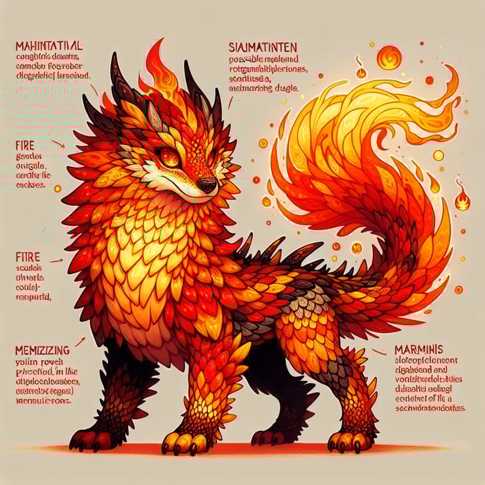 Charismatic Fire Type Pokemon: Fiery Canine Inspired | AI Art Generator ...